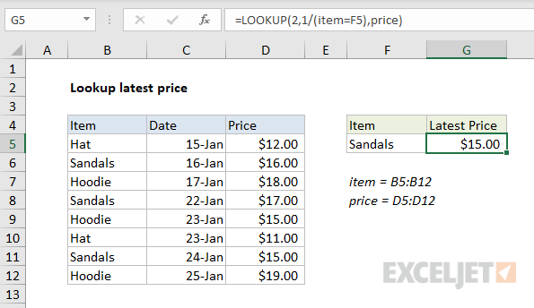 Excel LOOKUP function | Exceljet
